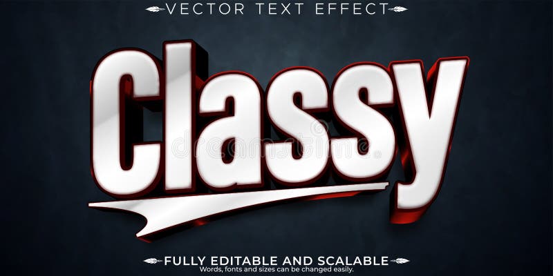 Classy Text Effect, Editable Elegant and Royal Text Style Stock Vector ...