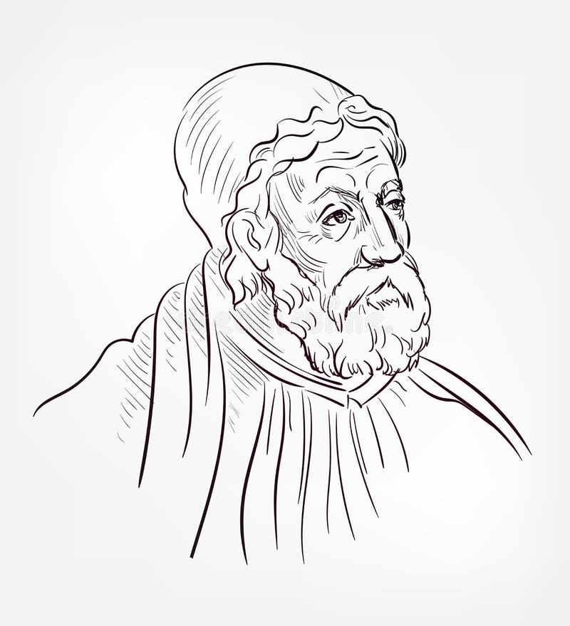 Claudius Ptolemy Vector Sketch Illustration Famous Editorial ...