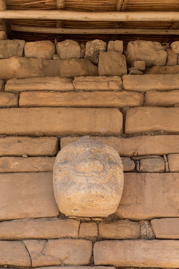Clava Head in the Ruins of the Chavin De Huantar Civilization Stock ...