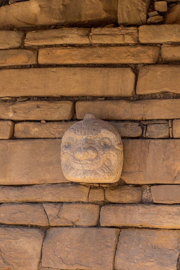 Clava Head in the Ruins of the Chavin De Huantar Civilization Stock ...