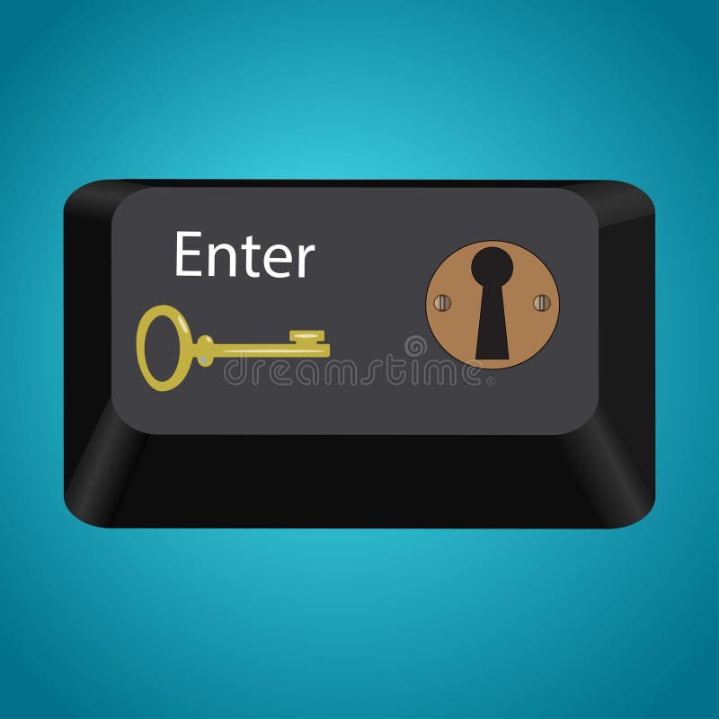 Clave De Entrada De Equipo Con Un Teclado Y Una Tecla Stock de ...