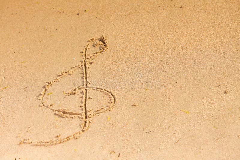 Clave De Sol Chave Do Violino Tirada Na Areia Foto de Stock - Imagem de ...