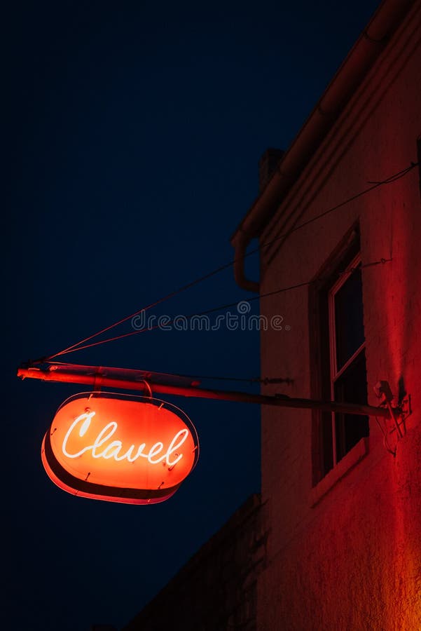 Clavel Sign at Night in Baltimore, Maryland Editorial Photo - Image of ...