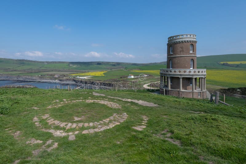 Clavell Tower at Kimmeridge Bay Stock Photo - Image of folly, hills ...