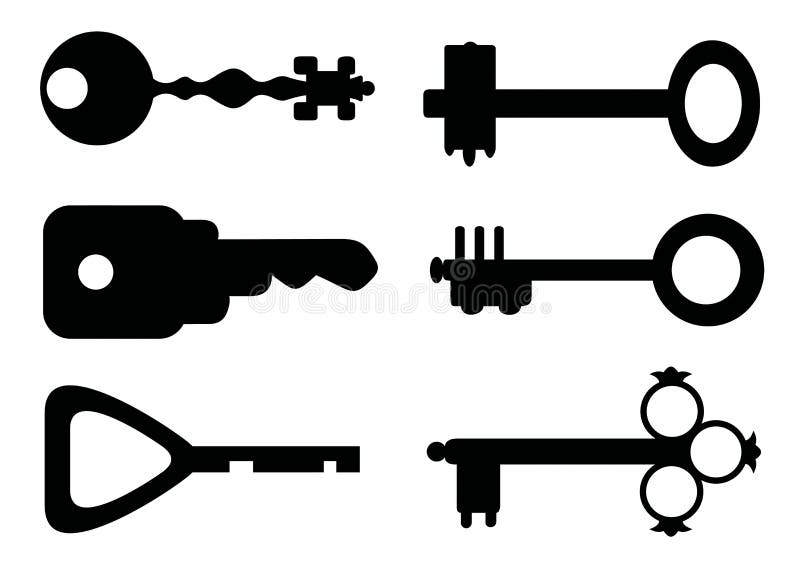 Claves del vector ilustración del vector. Ilustración de silueta - 3988484