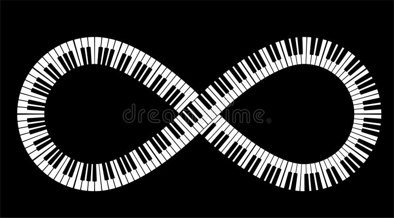 Representación Infinita De Las Notas Musicales 3d Stock de ilustración ...