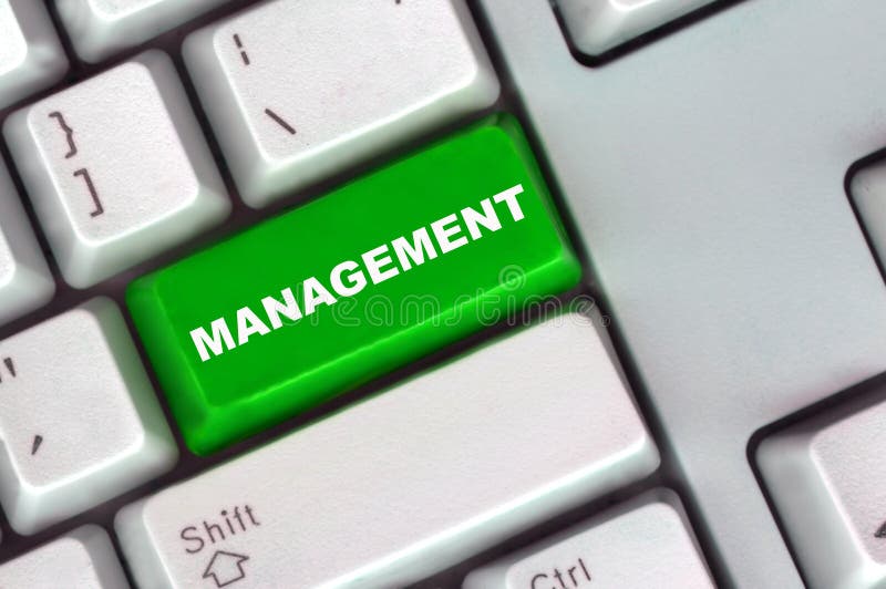 Clavier Avec Le Bouton Vert Du Management Photo stock - Image du ...