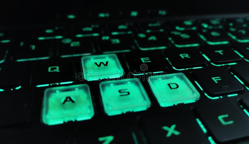 Clavier De Jeu Feu Vert Ambiance Clavier Statique Photo stock - Image ...