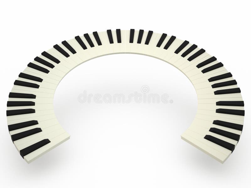 Clavier de piano incurvé illustration stock. Illustration du lettres ...