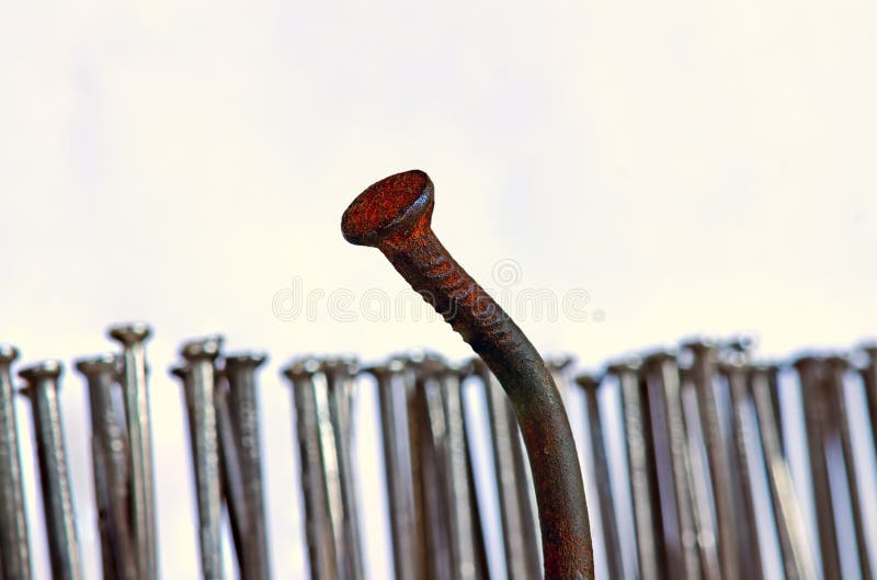 Clavo oxidado de la curva foto de archivo. Imagen de acero - 77955268