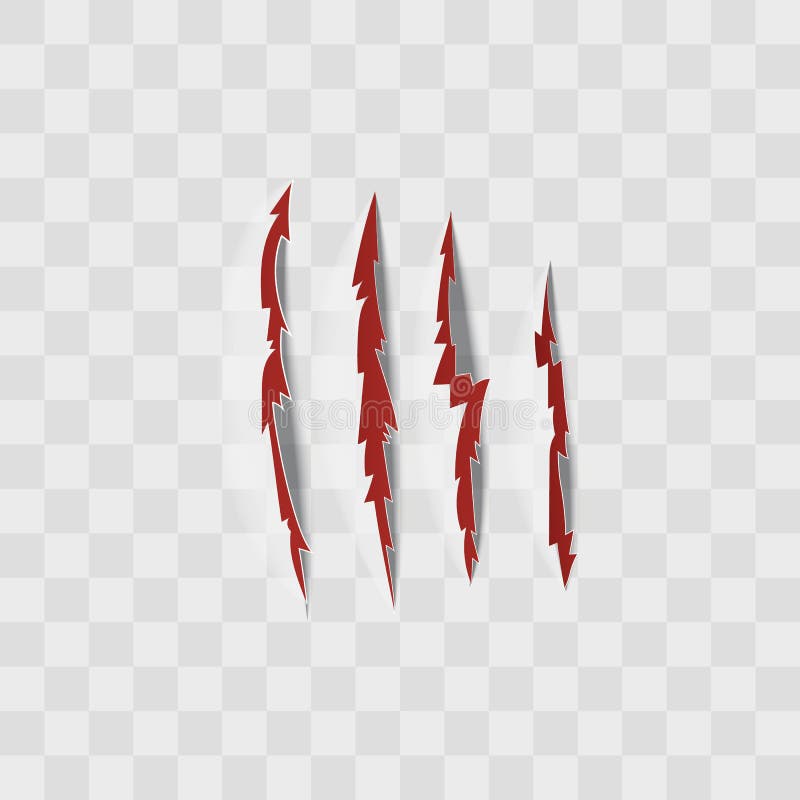 Claw Bloody Scratch on Torn Surface Realistic Vector Illustration ...