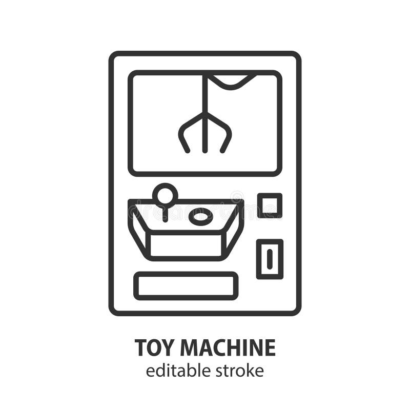Claw Crane Machine Line Icon. Toy Vending Machine Vector Symbol Stock ...
