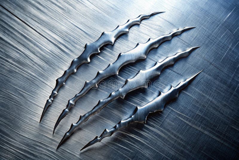 Claw Damage on Metal Background Stock Illustration - Illustration of ...