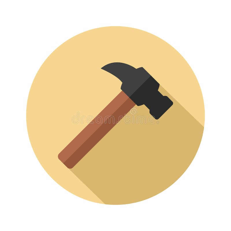 Claw hammer flat icon stock illustration. Illustration of equipment ...