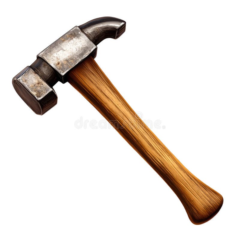 Claw Hammer Illustration with Wooden Handle and Metal Head ...