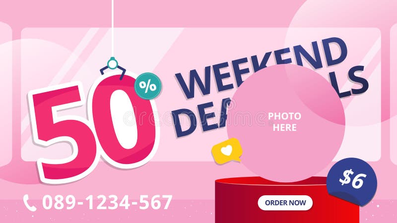 Fast Food Weekend Deals Banner Promotion Stock Vector - Illustration of ...