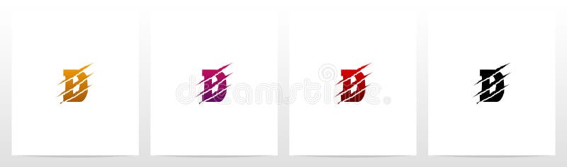 Claw Marks on Letter Logo Design D Stock Vector - Illustration of marks ...