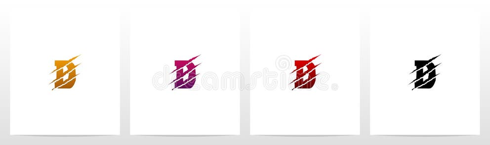 Claw Marks on Letter Logo Design D Stock Vector - Illustration of marks ...