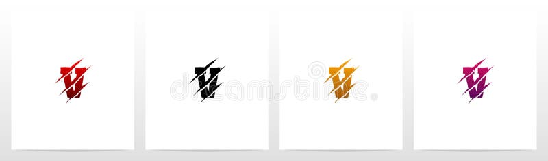 Claw Marks on Letter Logo Design V Stock Vector - Illustration of ...