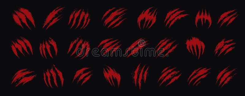 Claw Marks. Sharp Jagged Scratch Trace of Animals Tigers Bears Paws ...