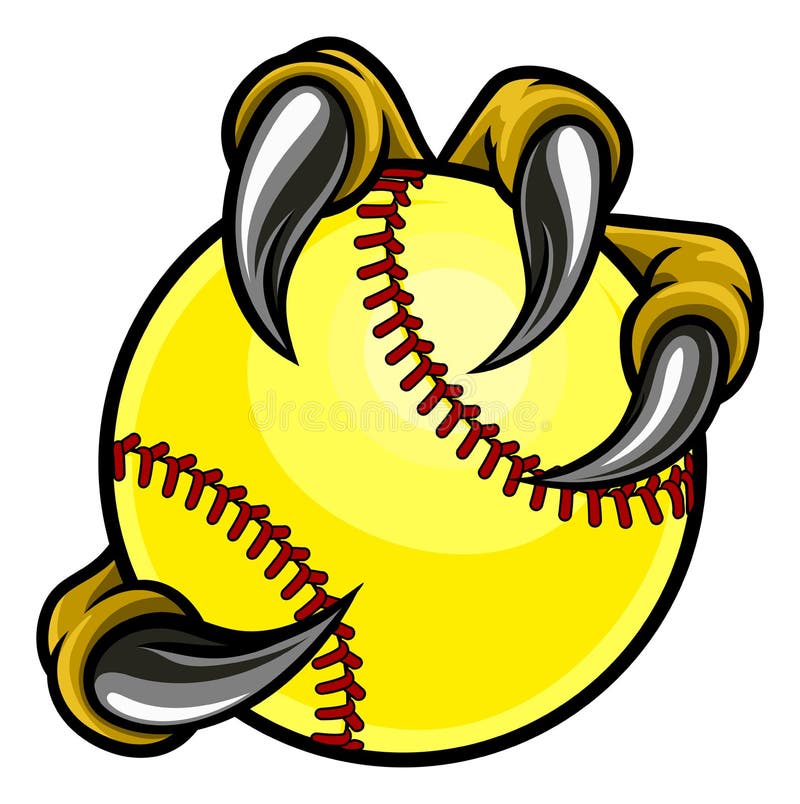 Claw Monster Talons Hand Holding Softball Ball Stock Vector ...