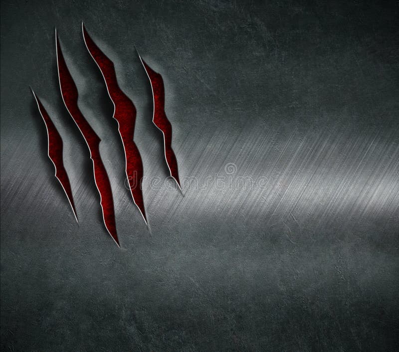 Claw Scratched Marks on Metal Background Stock Illustration ...