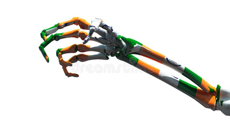 Claw-shaped Skeleton Hand with the Colors of the Flag Stock ...