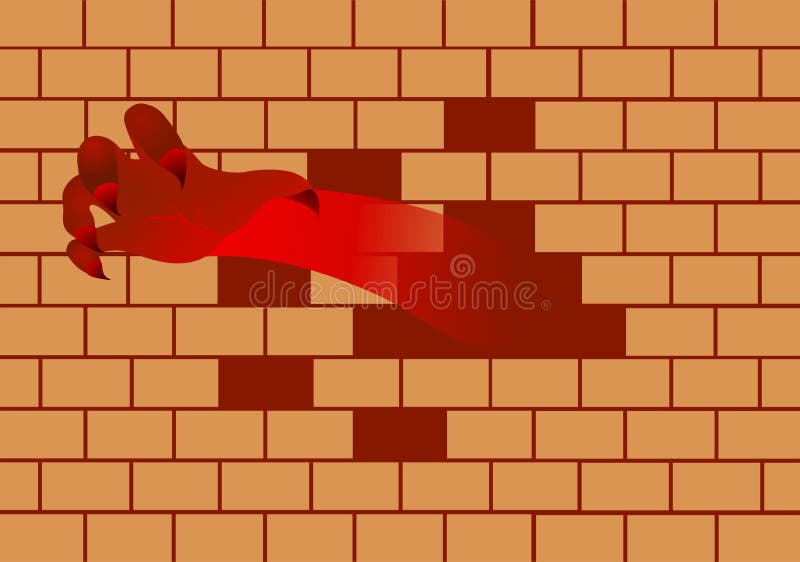 Claw trough wall stock vector. Illustration of grabbing - 39702897