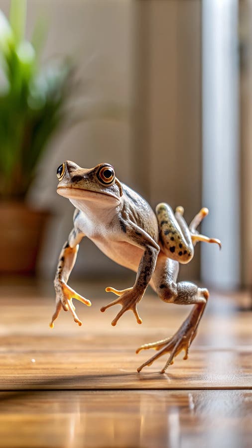 Clawed Frog runs house stock illustration. Illustration of alligator ...