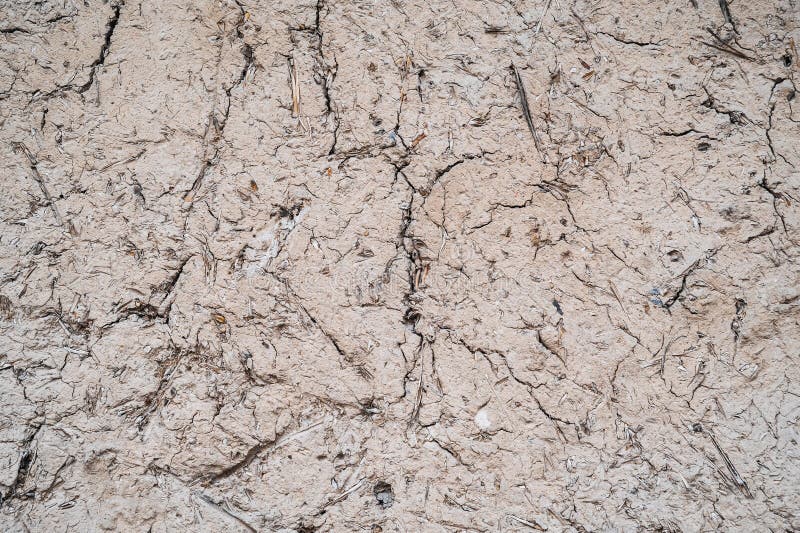 Clay Adobe Wall with Straw for Texture and Background. Stock Photo ...