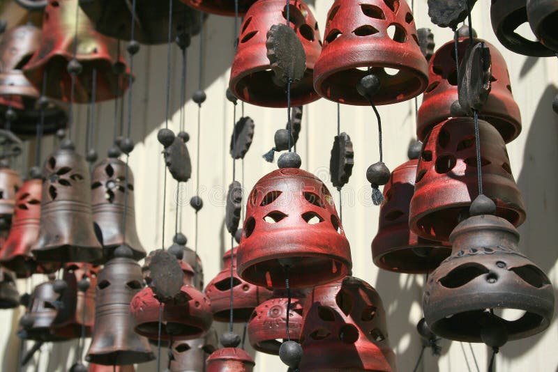 Clay bells stock image. Image of clay, crafts, wall, sale - 30740447