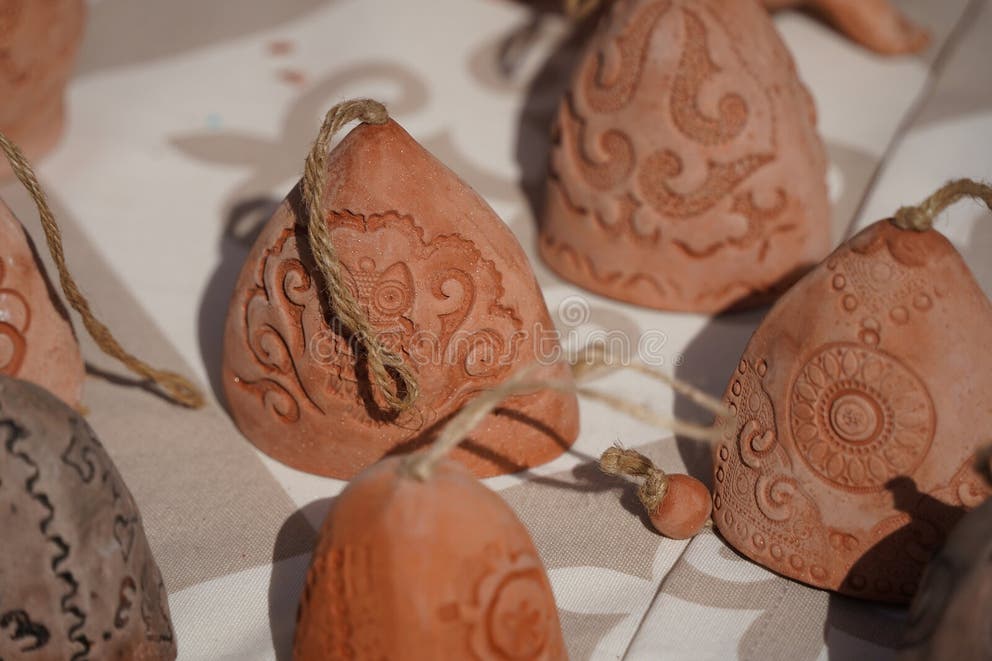 Clay Bells with Kazakh National Pattern Stock Photo - Image of central ...