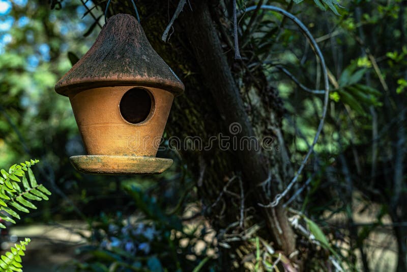 Clay bird house. stock image. Image of hanging, nature - 259690007