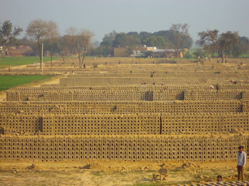 Clay Bricks Getting Dried at a Brick Kiln Editorial Image - Image of ...