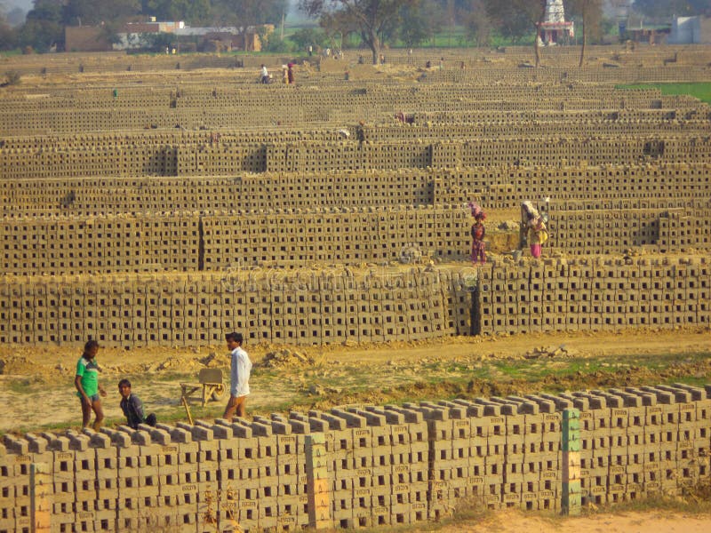 Clay Bricks Getting Dried at a Brick Kiln Editorial Photography - Image ...