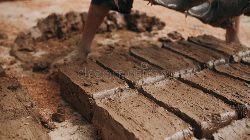 Brick Making by Traditional Manual Method, Central Asia.Making Handmade ...