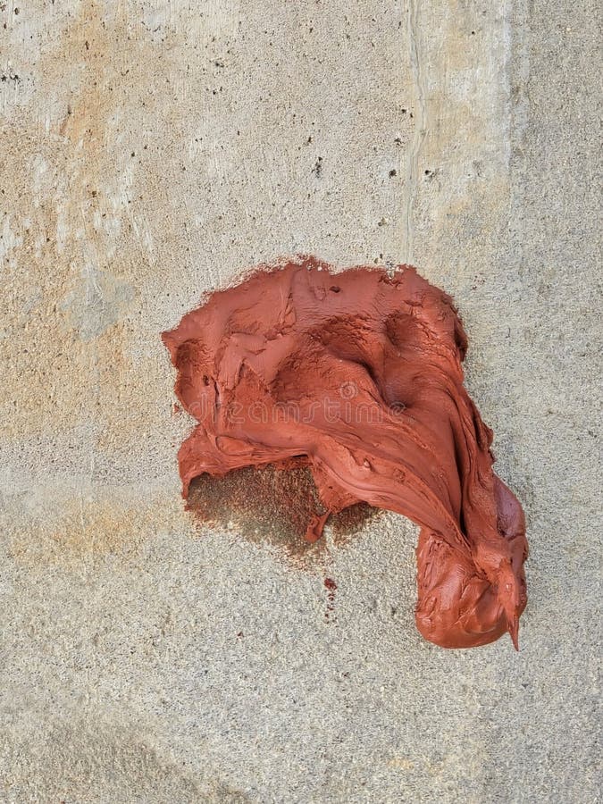 Clay on cement wall stock image. Image of street, nature - 335674611