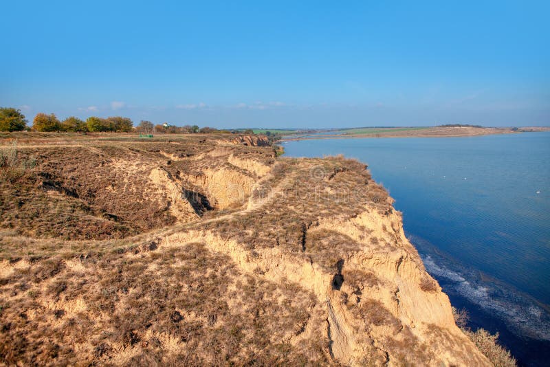 Clay cliff scenery stock image. Image of blue, scenery - 177835593