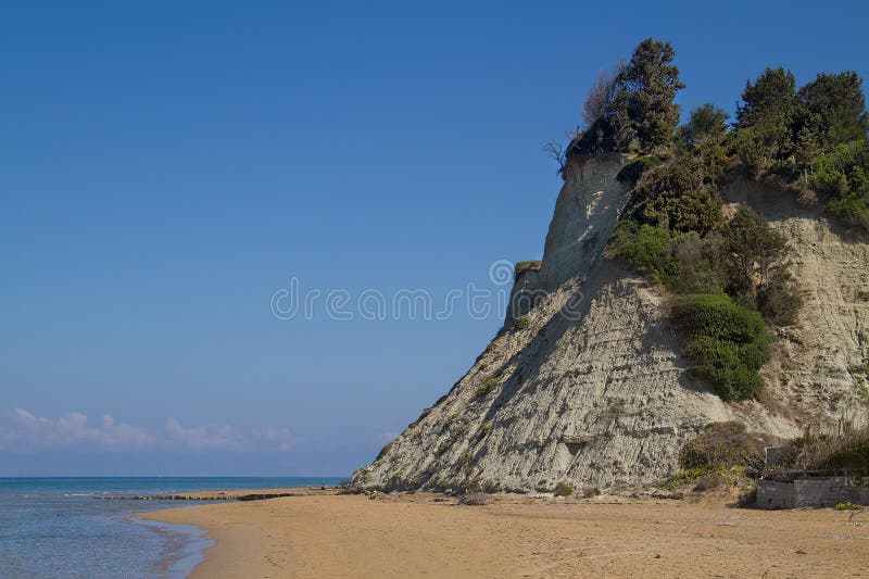 Clay cliffs on Corfu stock image. Image of cliff, landscape - 232114537