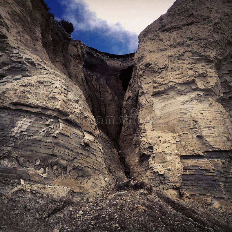 Clay Cliffs Scene Over Lake Tekapo Stock Photo - Image of landscape ...