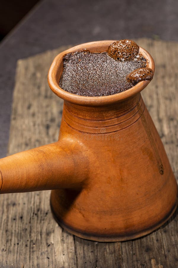 Clay Coffee Turk on a Background of Bog Oak 2019 Stock Image - Image of ...