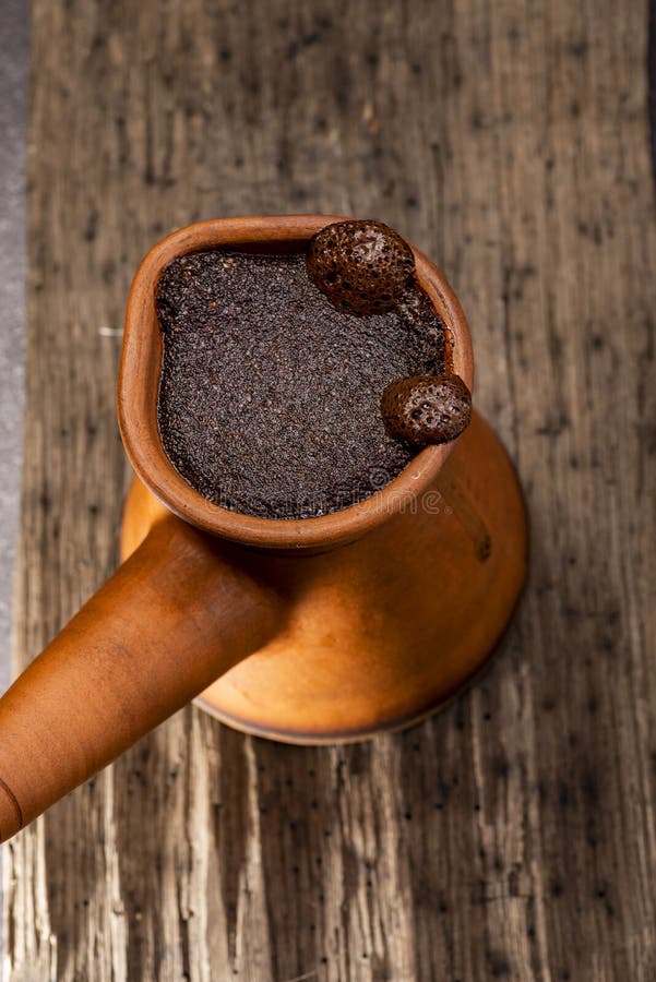 Clay Coffee Turk on a Background of Bog Oak 2019 Stock Image - Image of ...