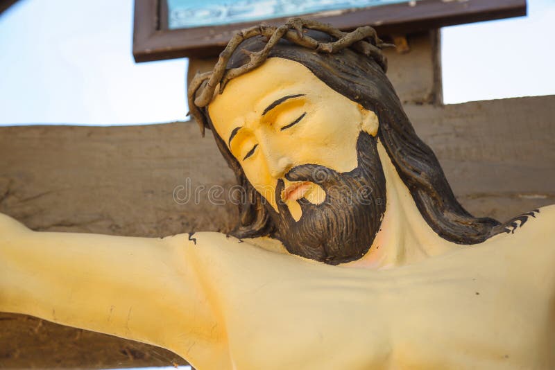 Clay Crucifix with the Figure of Jesus Christ Stock Image - Image of ...