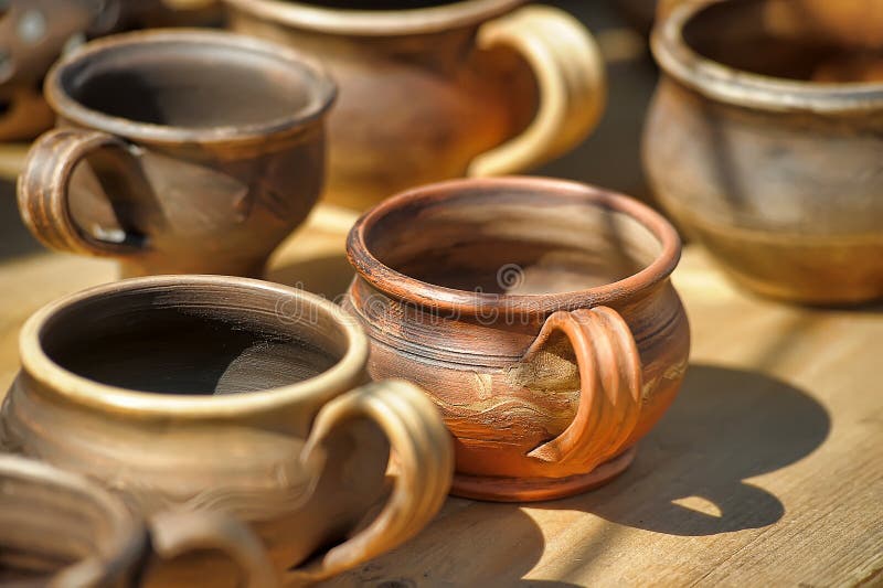 Clay cups stock photo. Image of stoneware, handmade, close - 54202246
