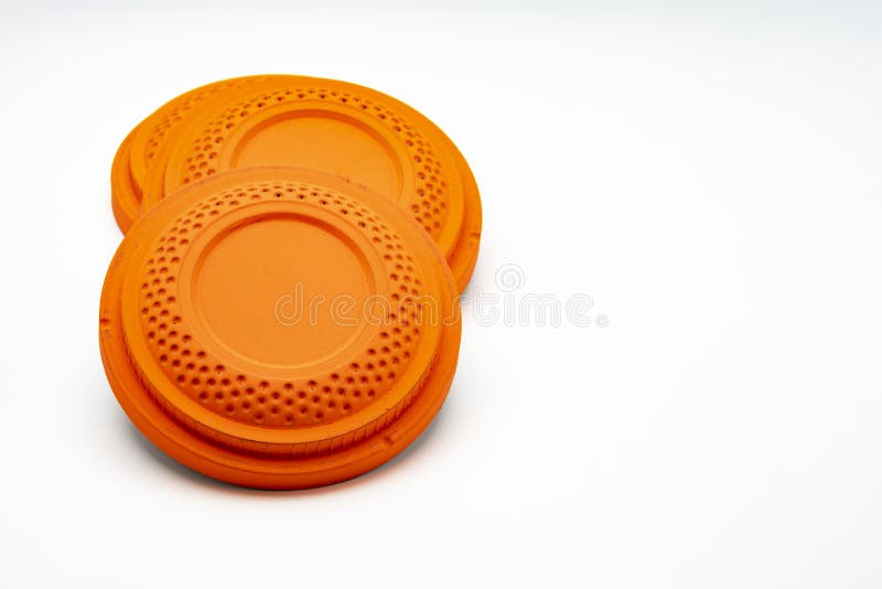 Clay Disc Flying Target and Shotgun with Bullet Shell on White ...