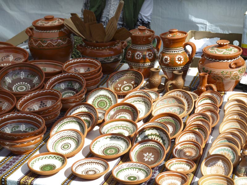 Clay dishes stock image. Image of dishware, ceramics - 93238147