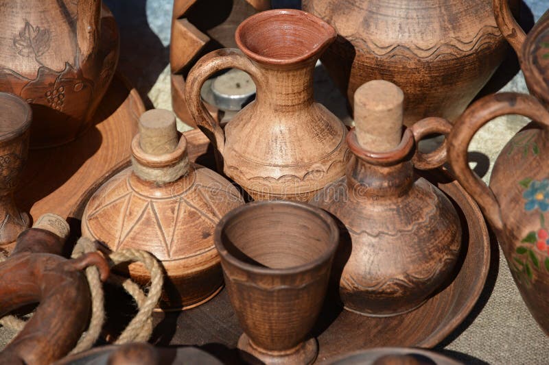 Clay dishes stock image. Image of antique, sculpture - 308966495