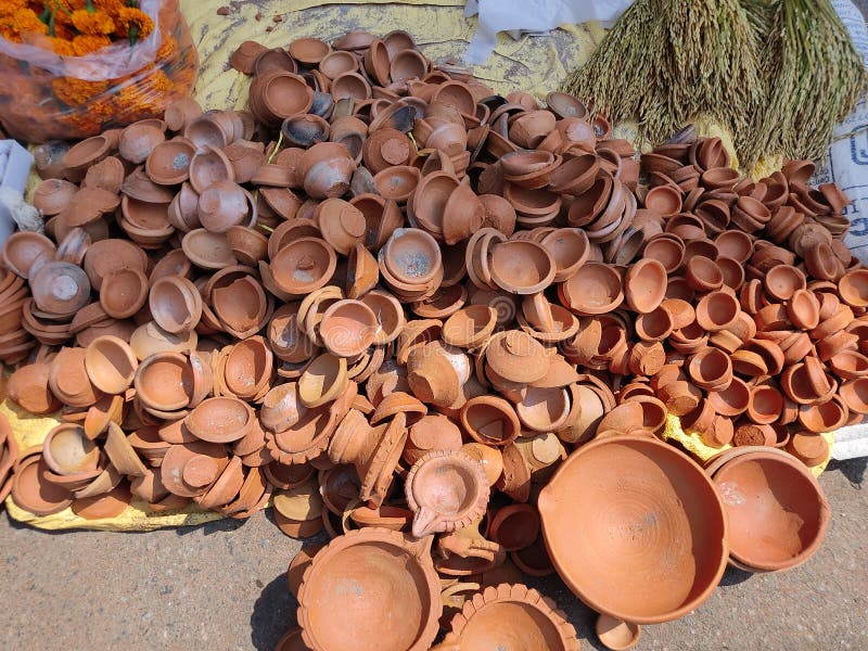 Clay Diya for Diwali Celebration Hindu Festivals of India Stock Photo ...