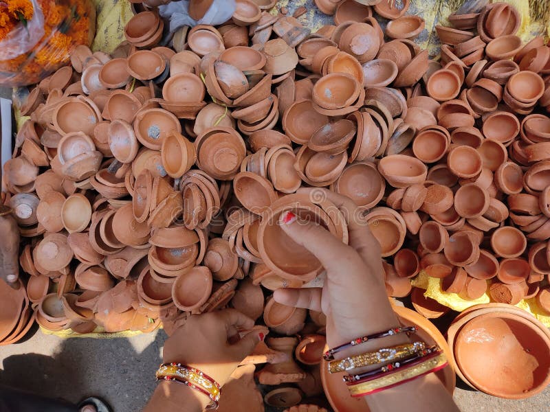 Clay Diya for Diwali Celebration Hindu Festivals of India Stock Photo ...