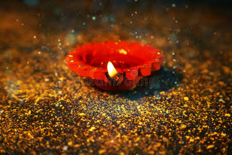Clay Diya or Oil Lamp Lit during Diwali Festival Stock Photo - Image of ...